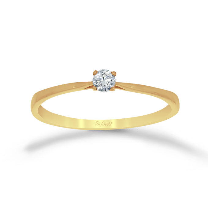 Anillo Oro 14k Solitario - Zirconia 3 mm – Infiniti Joyas
