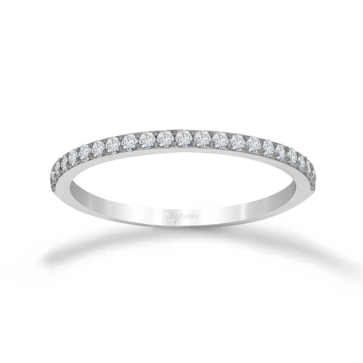 Churumbela Oro Blanco 14k - Pavé con Zirconias 1 mm – Infiniti Joyas