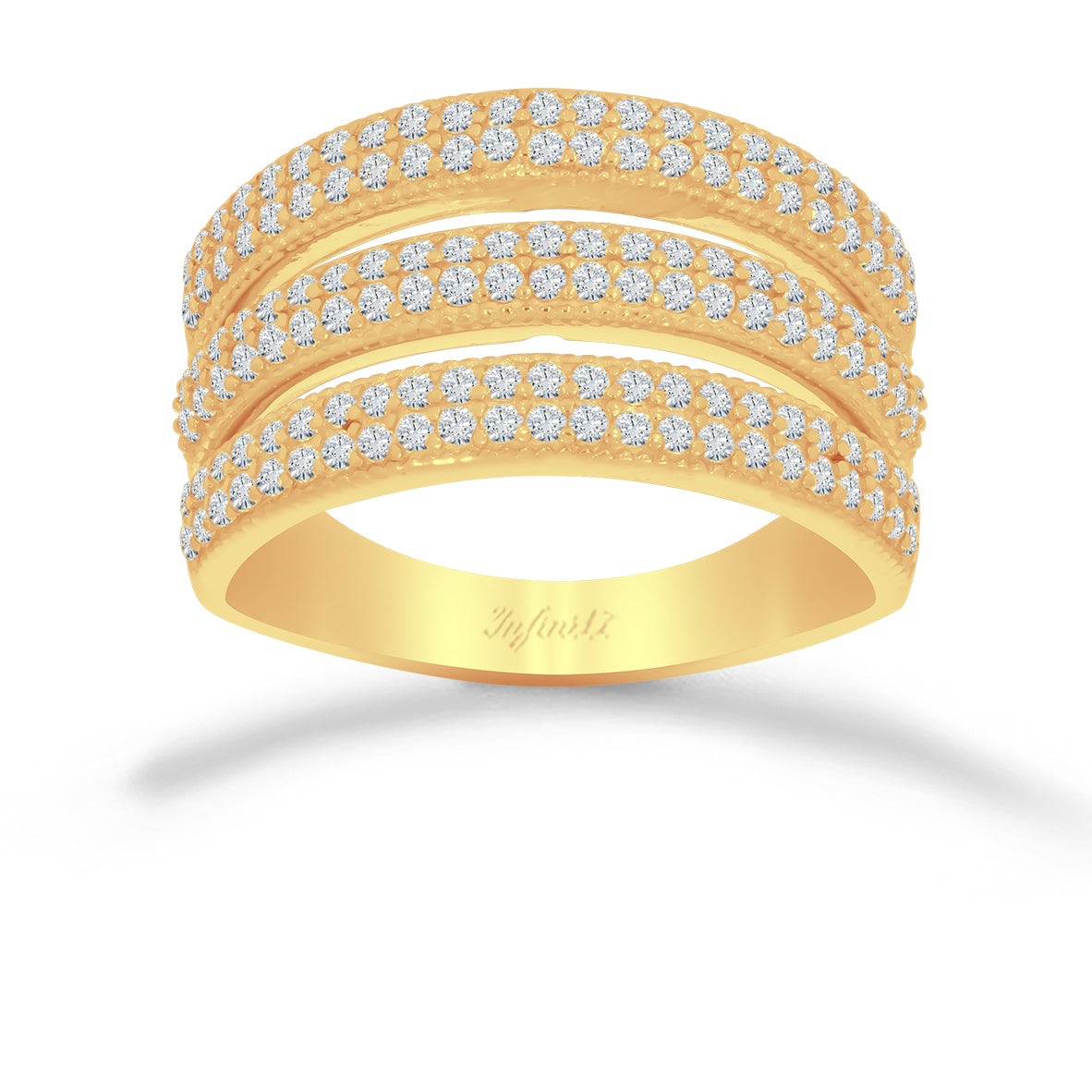 Churumbela Oro 10k - Triple Línea de Zirconias – Infiniti Joyas