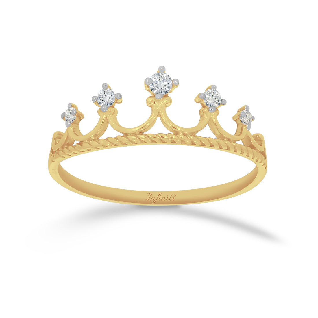 Anillos de oro en forma de corona con Zirconias | Infiniti Joyas