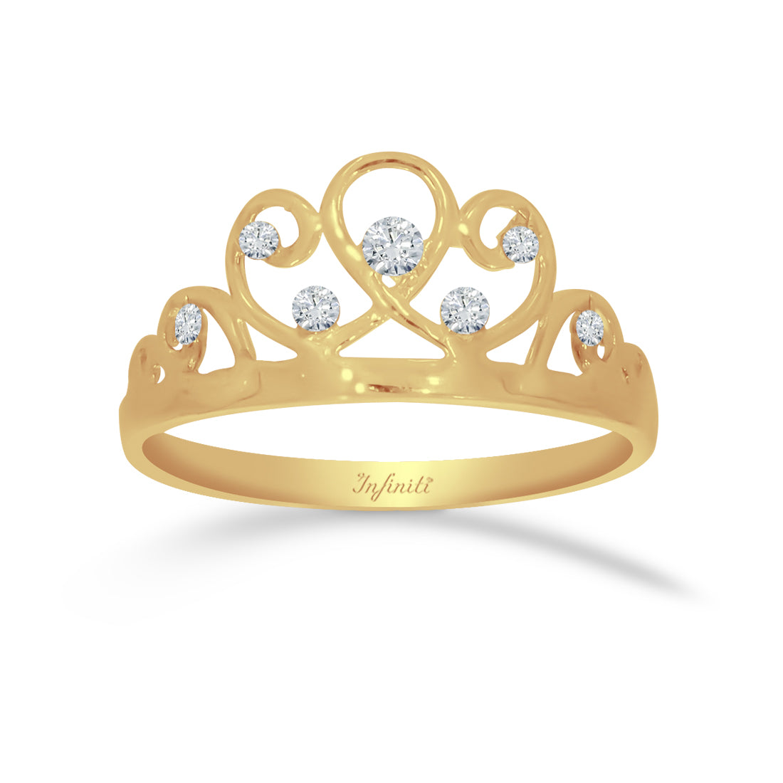 Anillo Oro 10k con diseño de Corona con Zirconias | Infiniti Joyas