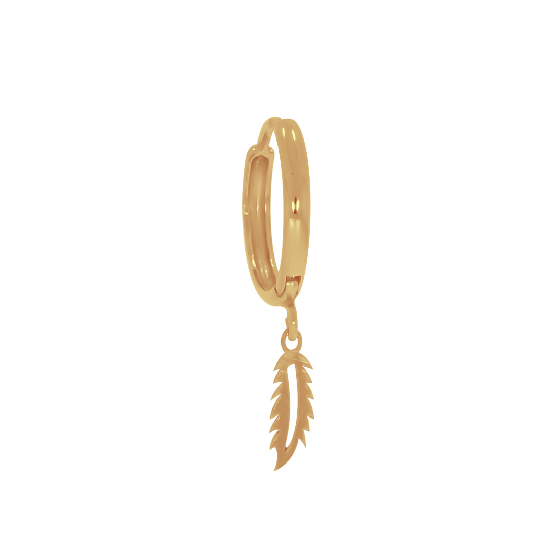 Piercing Oro 10k - Pluma Colgante Diámetro 1.4 cm – Infiniti Joyas