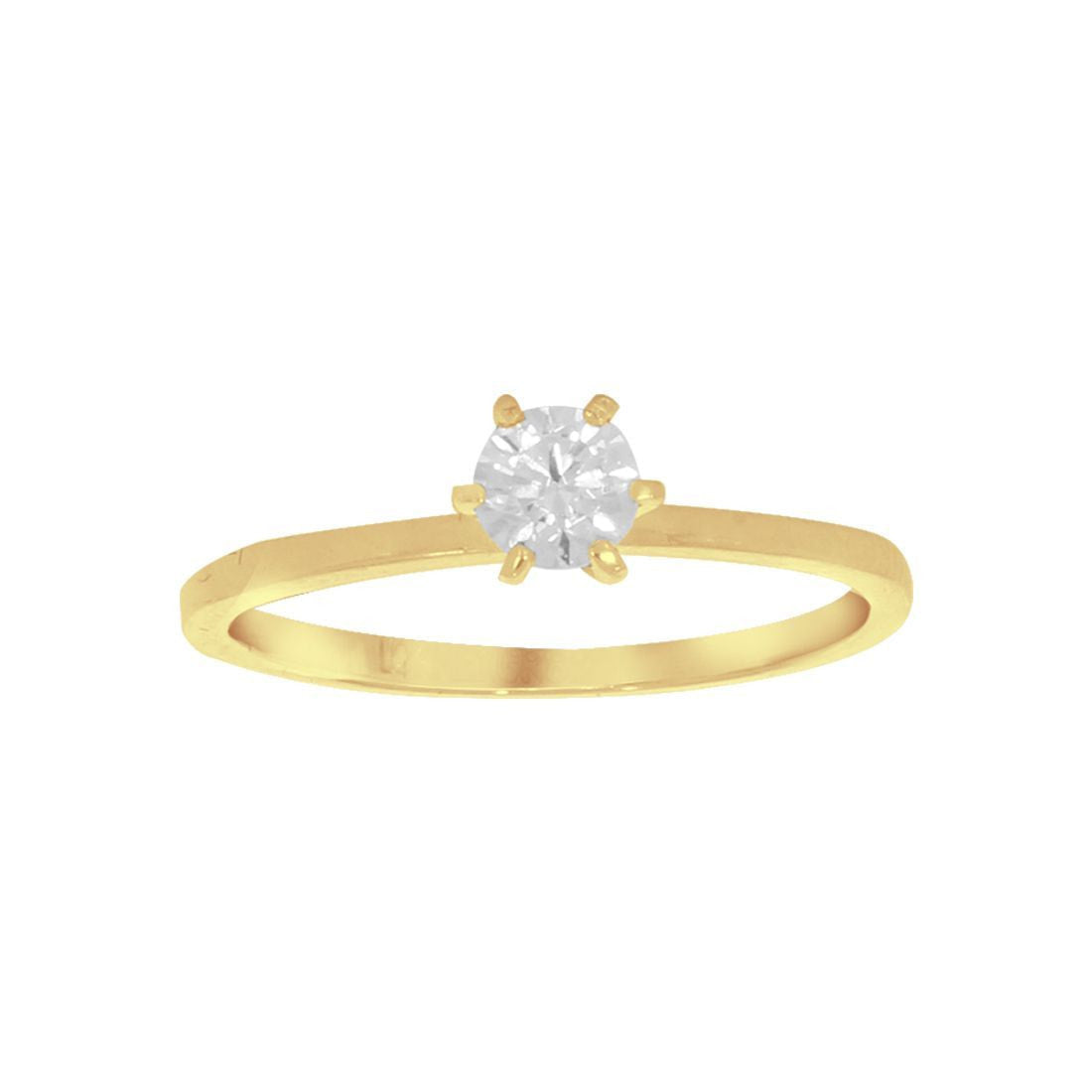 Anillo Solitario de oro 10k con Zirconia de 4 mm – Infiniti Joyas